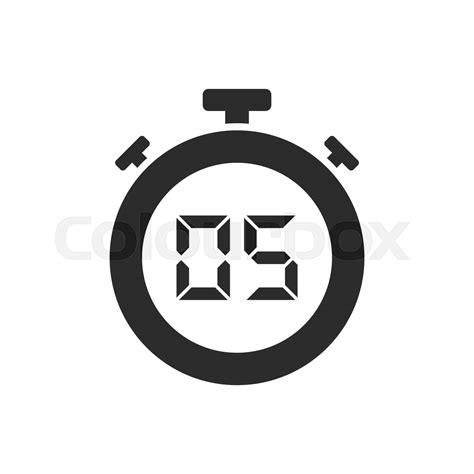 Isolated Stopwatch Icon With Five Seconds Vector Illustration Stock