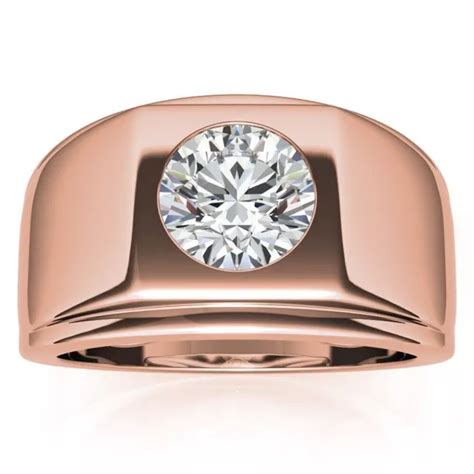 BAGUE DIAMANT POUR homme coupe ronde 1 50 carat IGI GIA Lab créée en or