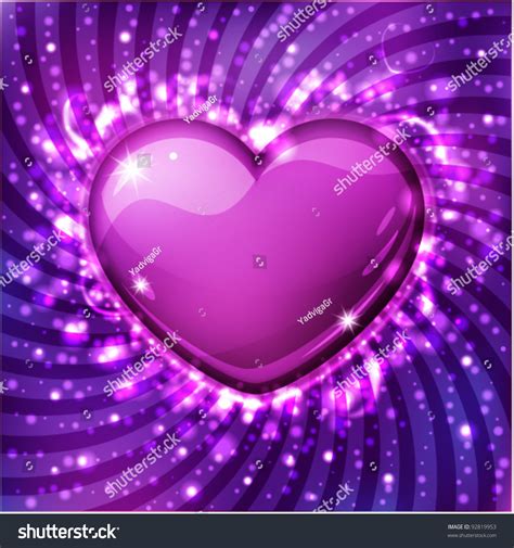 Violet Heart On Dark Background Vector 92819953 Shutterstock