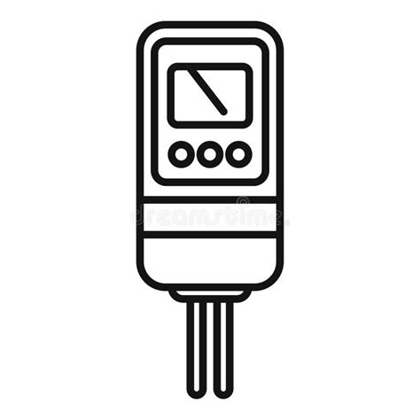 Chemical Ph Meter Icon Outline Vector Control Level Stock Vector