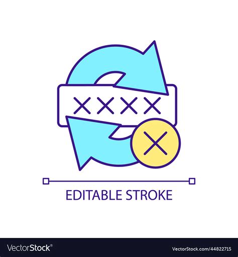 Changing Password Issue Rgb Color Icon Royalty Free Vector