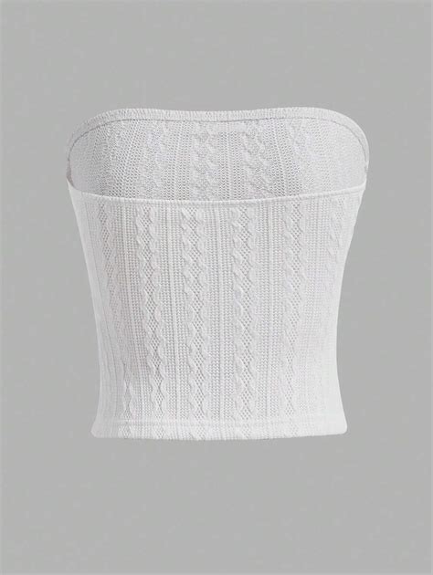 Shein Ezwear Solid Crop Tube Top Shein Uk