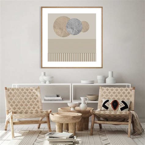 Quadro Geométrico Decorativo Moderno Arte Círculos em Fundo Nude Decore Pronto