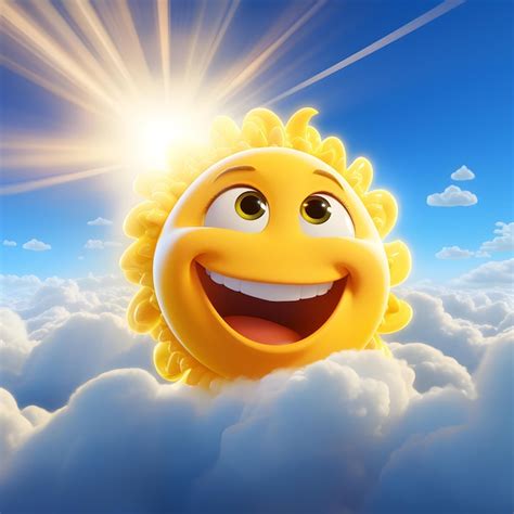 Premium Ai Image Sun Smiling In The Sky
