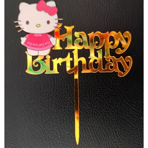 Jual Cake Topper Hbd Acrylic Hello Kitty Shopee Indonesia