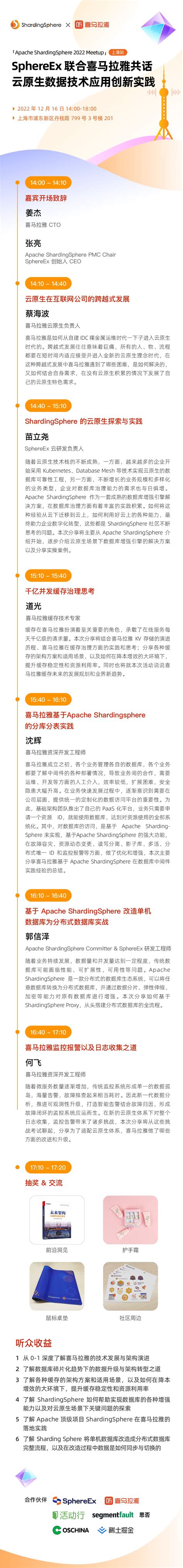 Shardingsphere Meetup 上海站 Sphereex 联合喜马拉雅共话云原生数据技术应用创新实践！ 活动专区