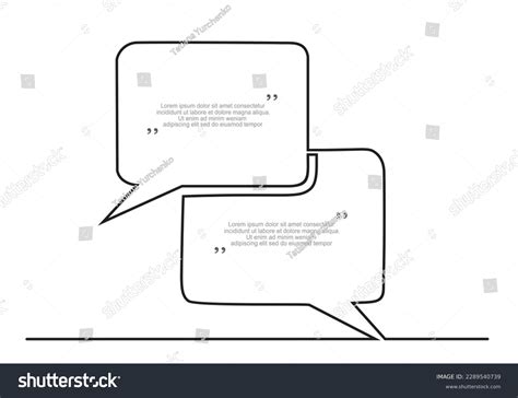 Continuous Line Drawing Rectangular Speech Bubble Stock Vector Royalty Free 2289540739