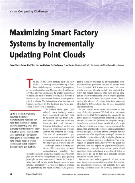 Pdf Maximizing Smart Factory Systems By Incrementally Updating Point
