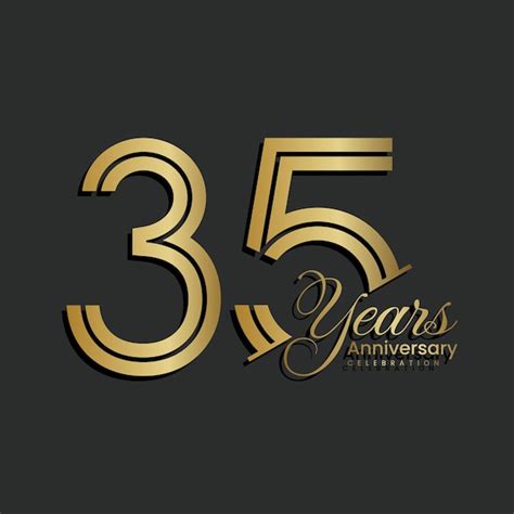 Aniversário De 35 Anos Vetor Premium
