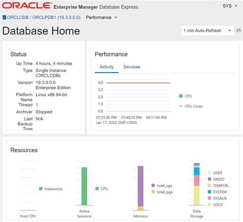 oracle database 19cのoracle enterprise manager database expressにログイン ←