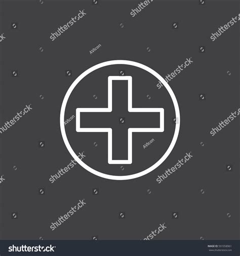 Cross Circle Line Icon Outline Vector Stock Vector Royalty Free 591058961 Shutterstock