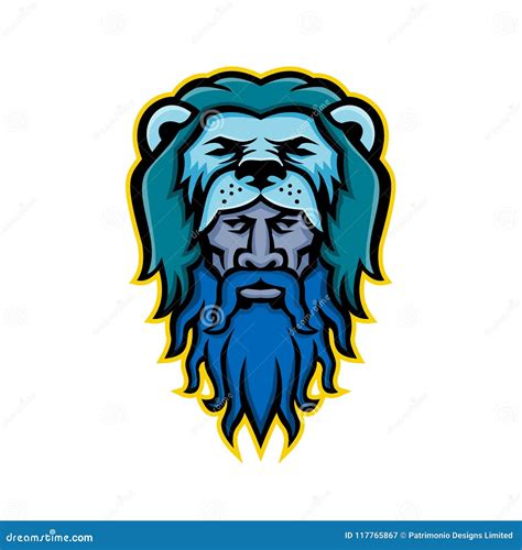 Hercules Wearing Lion Skin Mascot Vektor Abbildung Illustration Von