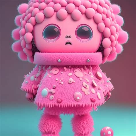 Premium Photo A Pink Monster With Big Eyes Generative Ai