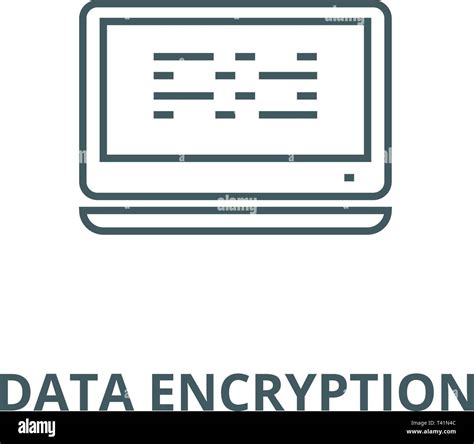 Data Protection And Encryption Line Icon Vector Data Protection And Encryption Outline Sign