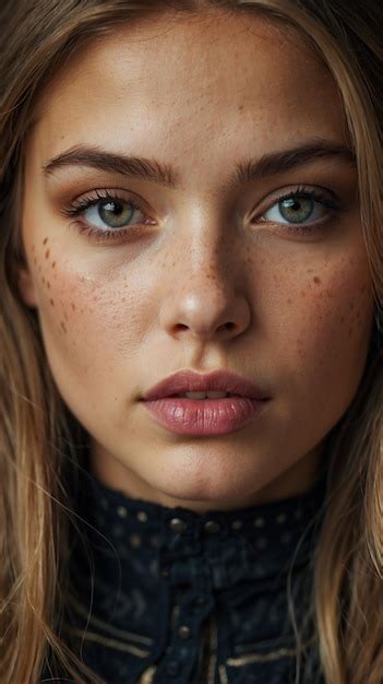Premium Photo A Woman With Freckles On Her Face