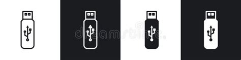 Usbline In Thin Line Black Color Flat Simple Vector Symbols