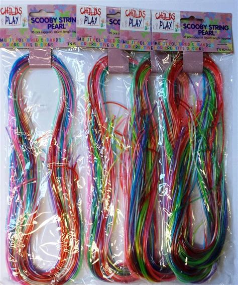 4 X Packs Packets Of Scooby Strings 140 Scoobies Scoubidou Party Bags