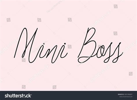 Mini Boss Cursive Typography Dork Pink Stock Vector Royalty Free