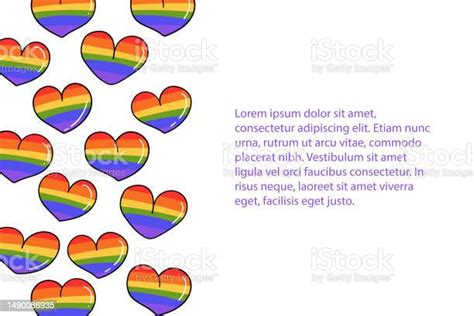 Ilustrasi Vektor Latar Belakang Hati Bendera Pelangi Lgbt Ilustrasi