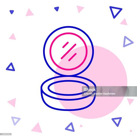 흰색 배경에 고립 된 거울 아이콘라인 메이크업 파우더 다채로운 개요 개념 벡터 0명에 대한 스톡 벡터 아트 및 기타 이미지