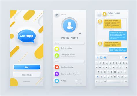 Neumorphic Chat Application Interface Vector Ui 23844514 Vector Art At