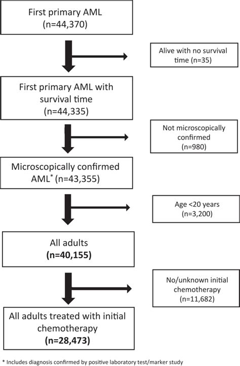 Survival Of Adult Aml Patients Treated With Chemotherapy In The Us