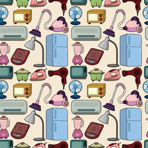 Dibujos Animados De Electrodomésticos Para El Hogar Imágenes De Stock