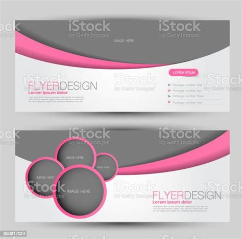 플라이어 배너 또는 웹 헤더 템플릿 집합입니다 벡터 일러스트 레이 션 프로 모션 디자인 배경입니다 핑크 색상입니다 전자메일에 대한 스톡 벡터 아트 및 기타 이미지 Istock
