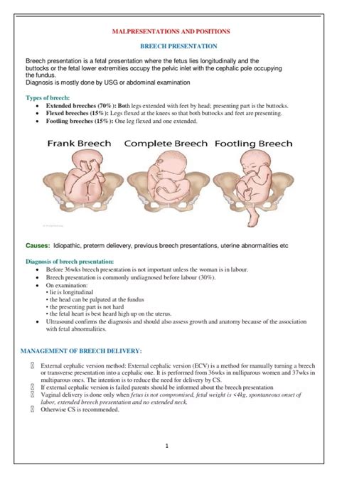 Fetal Malpresentation And Positions Cm Certified Midwife Stuvia Us