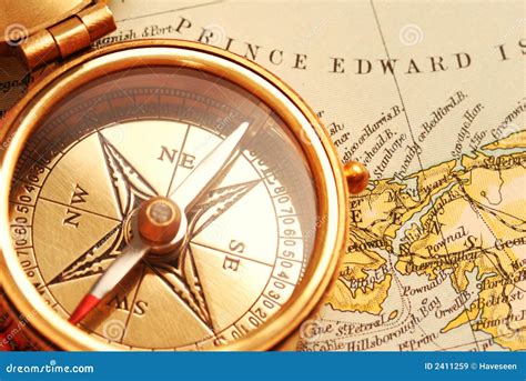 Antique Brass Compass Stock Image Image Of Classic Columbus 2411259