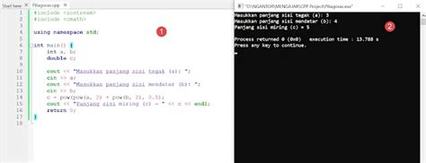 Membuat Algoritma Flowchart Dan Pemrograman Teorema Pitagoras Pythagoras