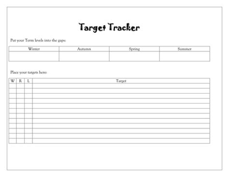 Weekly Target Tracker For Behaviour By Barthd Teaching Resources Tes