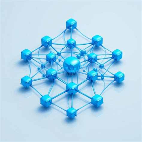 Blue Network Nodes With Glowing Lines On Light Tech Background Stock Illustration Illustration