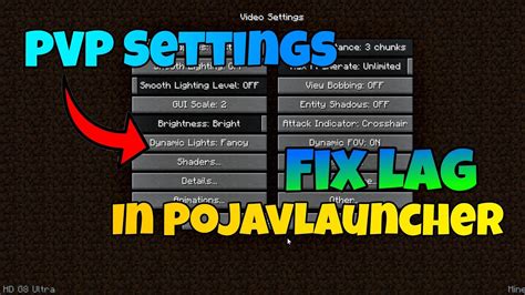 PvP Settings For PvP In Pojavlauncher Fix Lag In Pojavlauncher YouTube