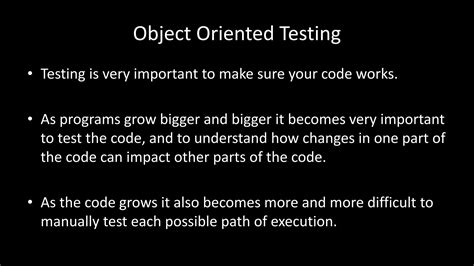 Python Object Oriented Testing Ppt