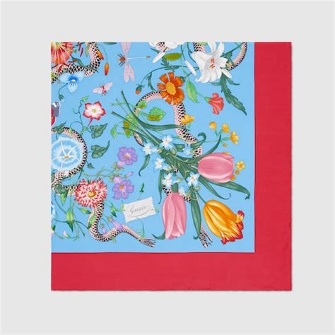 Flora Snake Print Silk Scarf Gucci Women S Foulard G