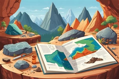 Premium Photo Depict A Section Of The Lab Focused On Geology With Rock Samples And Geological Maps