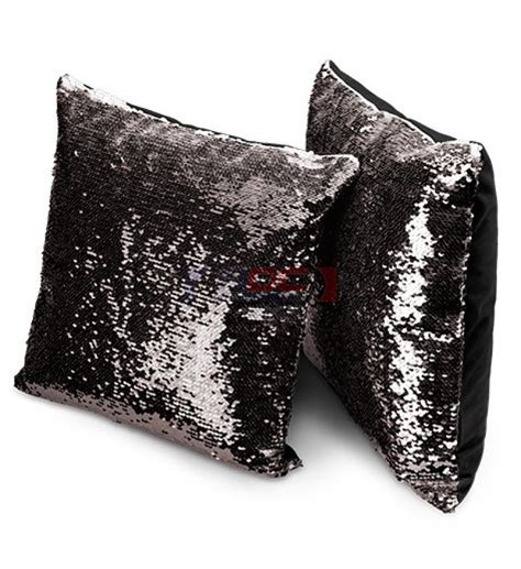 Housse de coussin noire avec dos couleur 40 x 40 cm à sequins