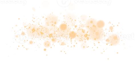 Golden shining bokeh lights with glowing particles on transparent background. PNG. 23551093 PNG