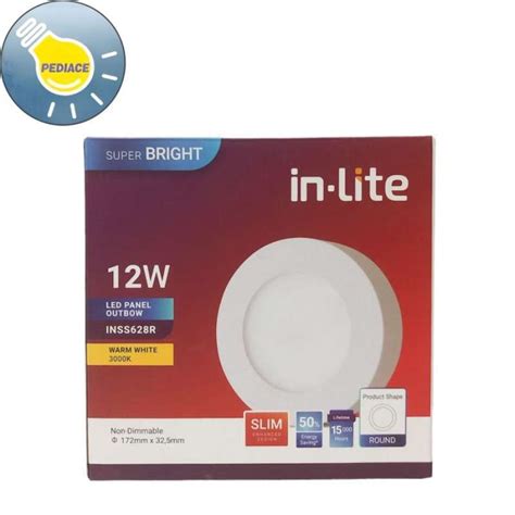 Promo Lampu Led Panel Light Bulat Watt Inlite Outbow Sni Warm White K Diskon Di
