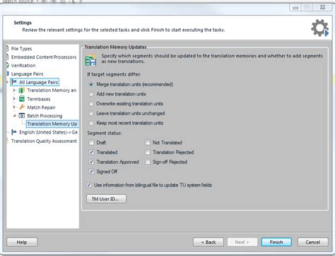Trying To Update My Translation Memory From A Sdlxliff Retrofit File