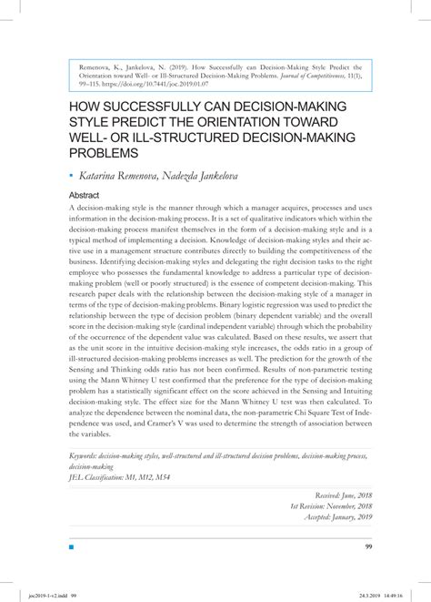 Pdf How Successfully Can Decision Making Style Predict The