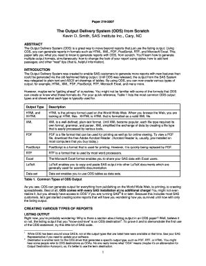 Fillable Online The Output Delivery System ODS From Scratch Fax Email Print PdfFiller