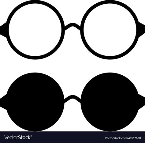 Retro Eye Glasses Icon Flat Set Royalty Free Vector Image