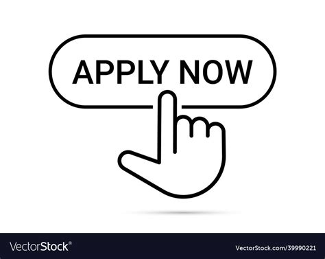 Apply Now Job Submit Button Line Icon Royalty Free Vector