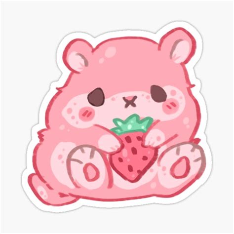 Strawberry Hamster ♡ Sticker For Sale By Ettesore Redbubble