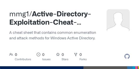 Github Mmg1active Directory Exploitation Cheat Sheet 1 A Cheat