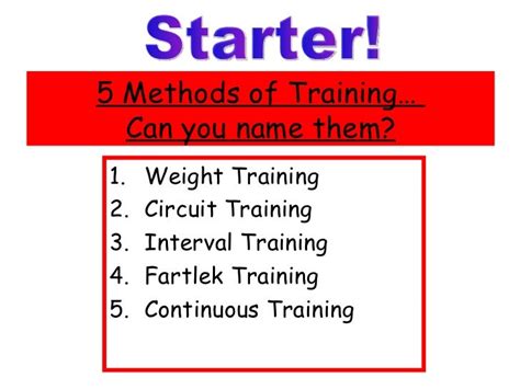 Methods Of Training