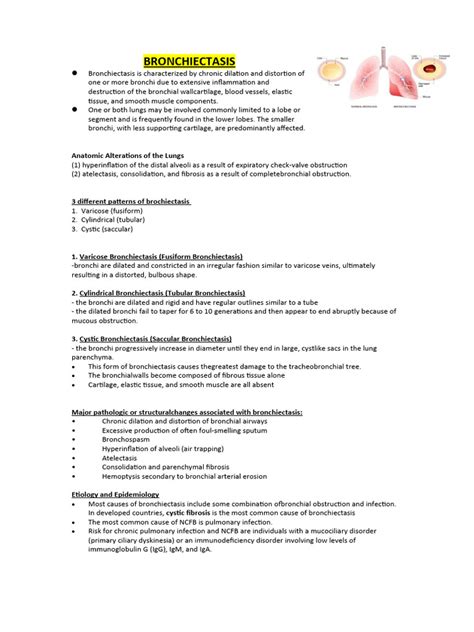 Bronchiectasis Obstructive Reporting Midterm Pdf