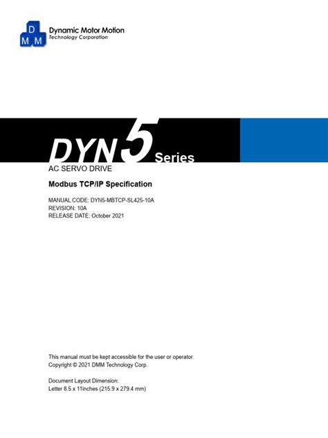 Dyn5 Mbtcp Sl425 10a Pdf Computer Network Transmission Control